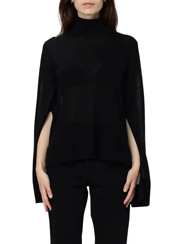 TOTEME Ribbed Trim Turtleneck Sweater - Black
