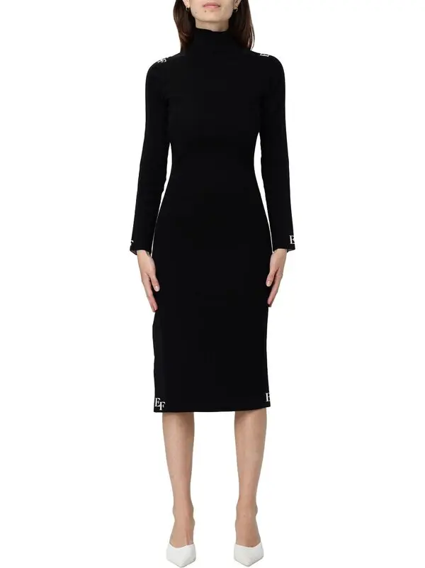 Elisabetta Franchi Midi Dress - Black