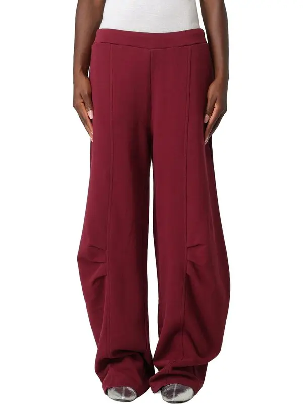 ROTATE BY BIRGER CHRISTENSEN Wide Leg Trousers - Burgundy