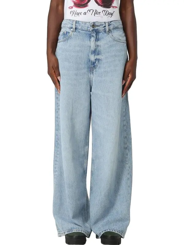 GANNI Wide-leg Jeans - Gnawed Blue