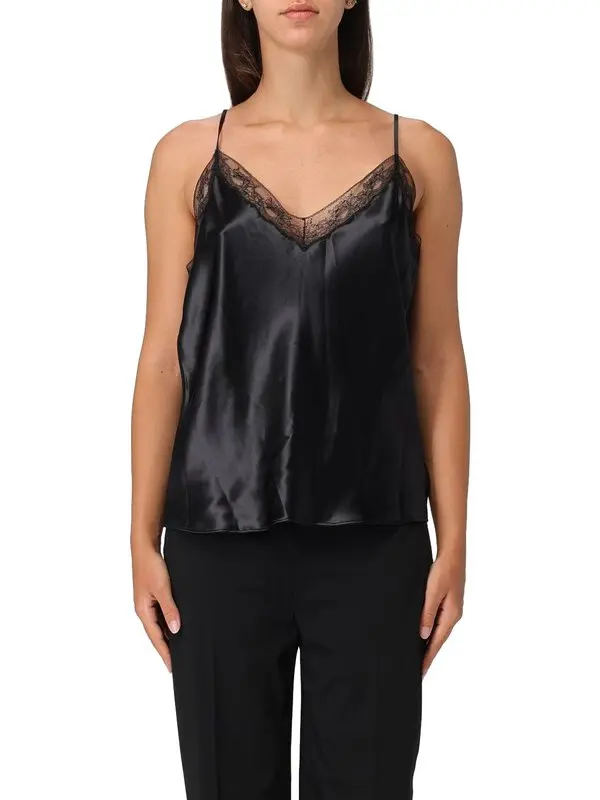 Alberta Ferretti Lace Trim Camisole - Black