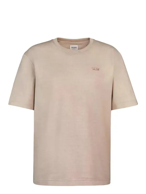 TOD'S Logo-embroidered T-shirt - Neutrals