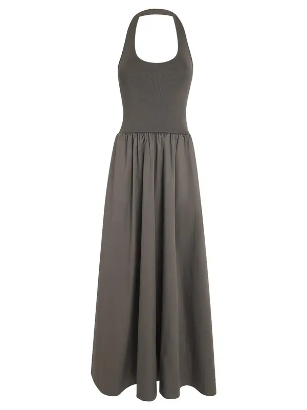 ST. AGNI Halterneck Maxi Dress - Green