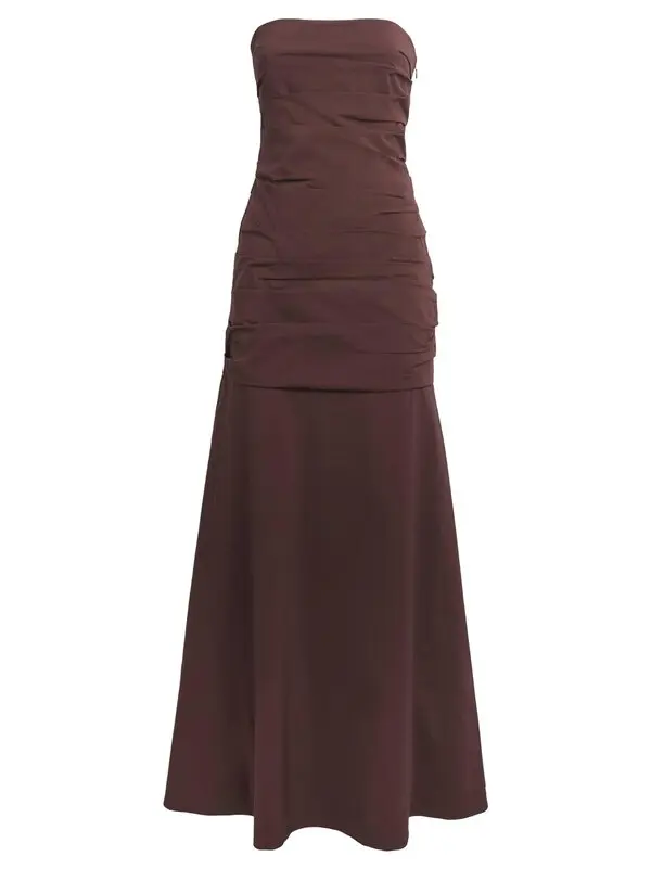 ST. AGNI Cotton-blend Strapless Maxi Dress - Burgundy