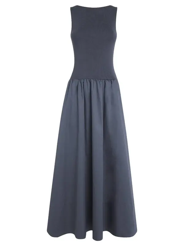 ST. AGNI Cut-out Maxi Dress - Grey