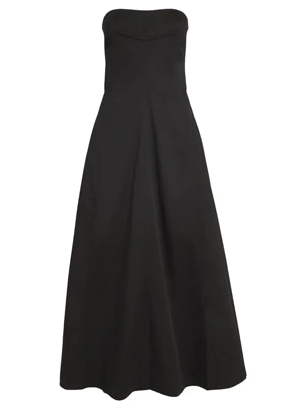 ST. AGNI Organic Cotton-blend Strapless Maxi Dress - Black