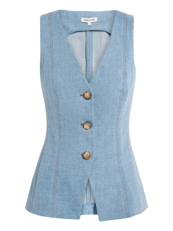 Veronica Beard Denim Avalina Vest - Blue