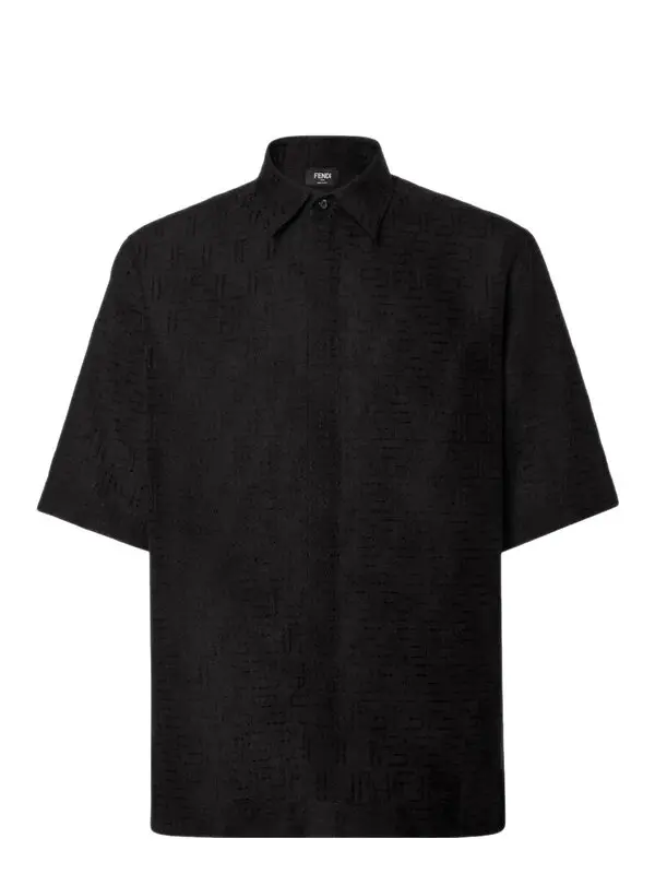 Fendi Ff-jacquard Shirt - Black