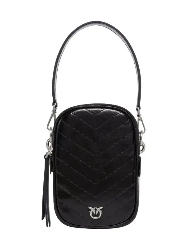 Pinko Chevron-quilted Leather Mini Bag - Black