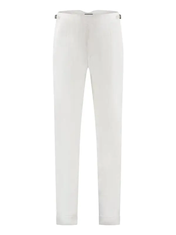 Sease Pleated Buckle-fastening Trousers - White