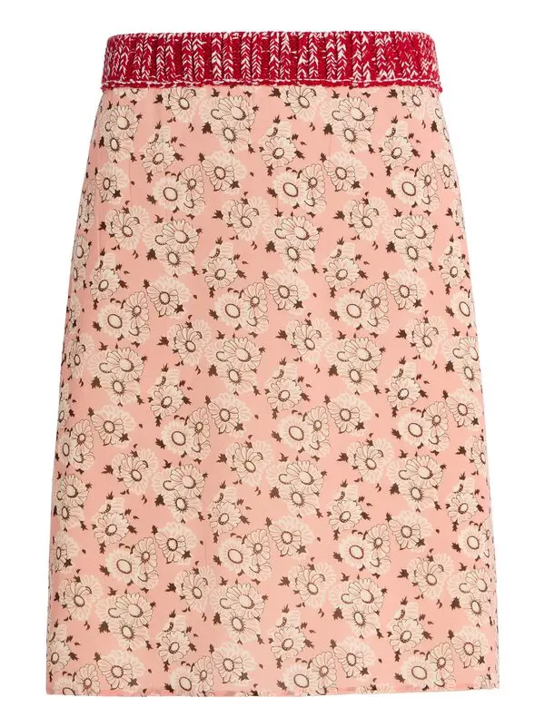 Prada Floral Georgette Midi Skirt - Multi