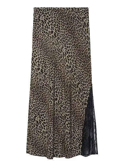 Zadig&Voltaire Jayla Leopard-print Midi Skirt - Leaves