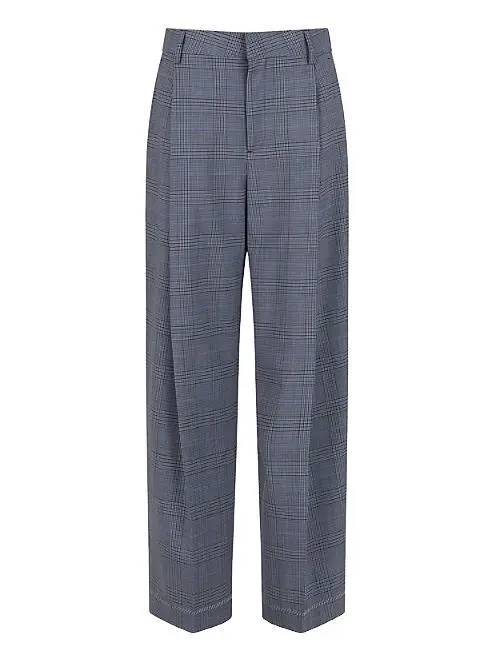 Marni Checked Wide-leg Mid-rise Trousers - 00w25