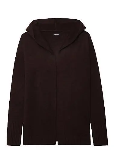 Zadig&Voltaire Cosya Hooded Wool And Cashmere Cardigan - Dark Chocolate