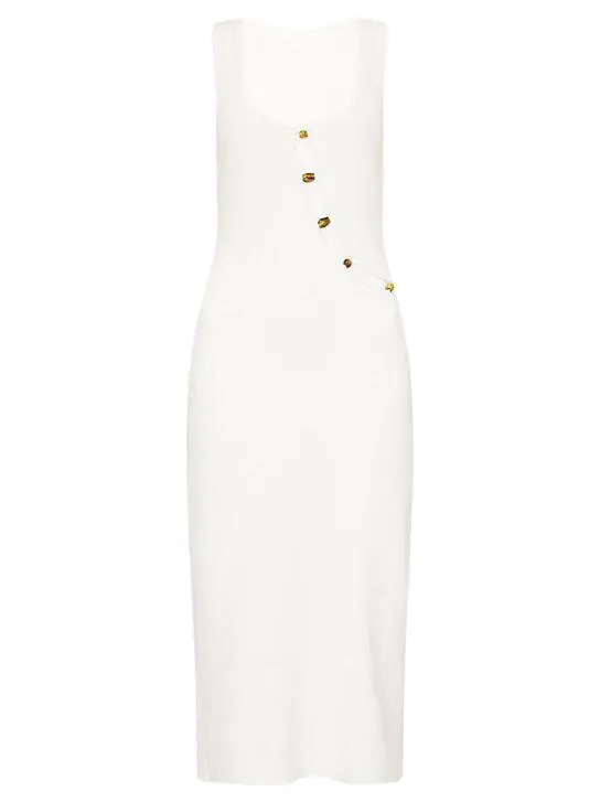 Sir The Label Chiara Beaded Knitted Midi Dress - Ivory