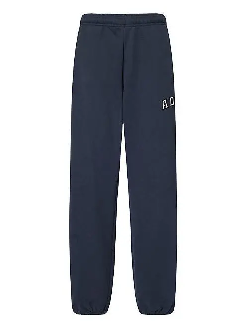 ADANOLA Embroidered Cotton Jogging Bottoms - Midnight Blue