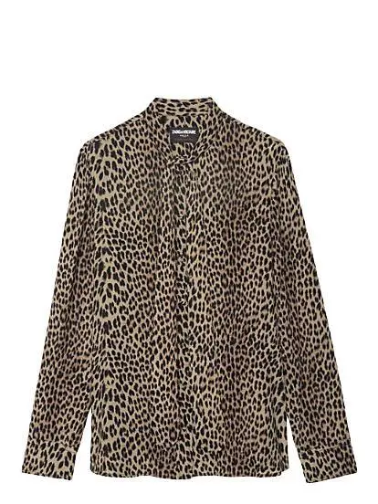 Zadig&Voltaire Tulba Leopard-print Satin Shirt - Leaves