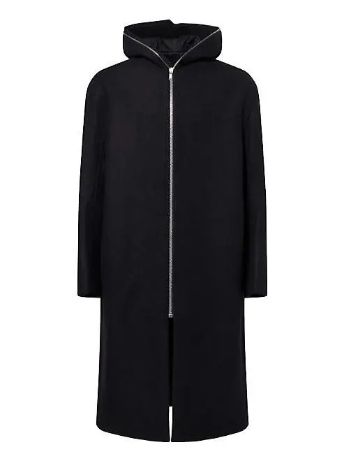 Rick Owens Gimp Zipped-neckline Wool Coat - Black