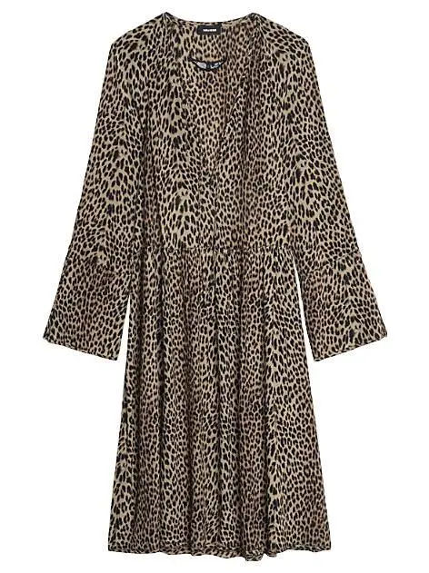 Zadig&Voltaire Rinas Leopard-print Woven Midi Dress - Leaves