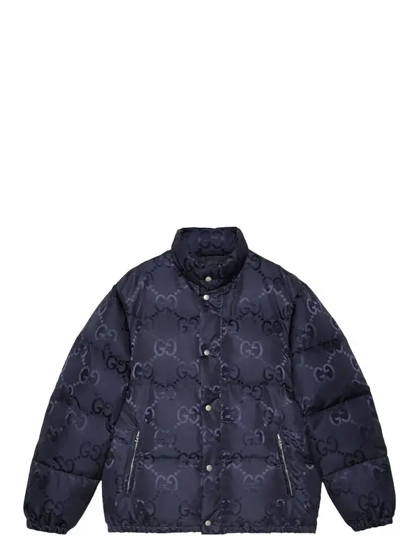 Gucci Jumbo Gg Canvas Down Jacket - Blue