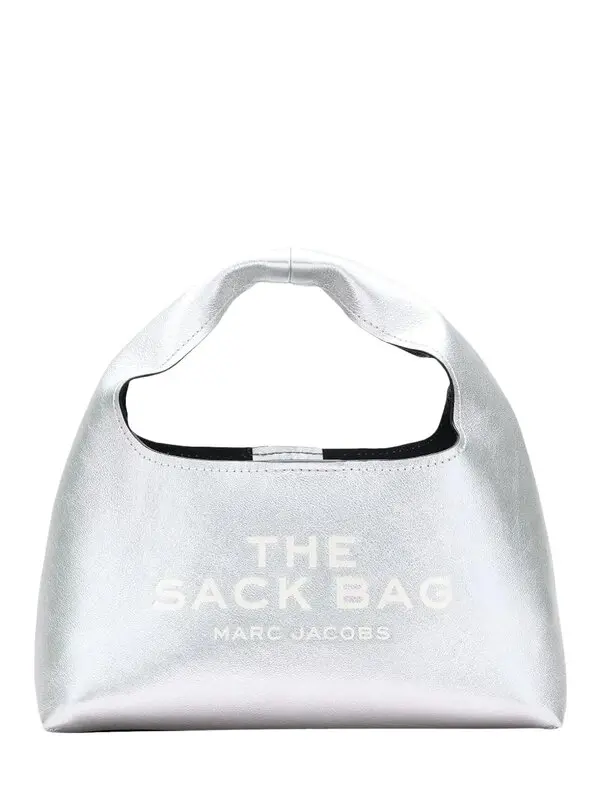 Marc Jacobs Metallic Leather Mini Sack Bag - Silver