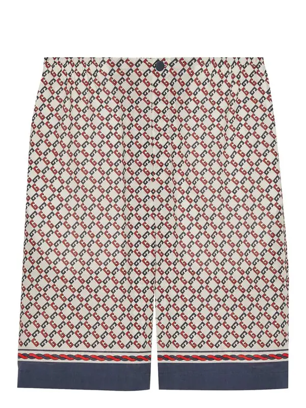 Gucci Geometric G Print Muslin Shorts - Cream