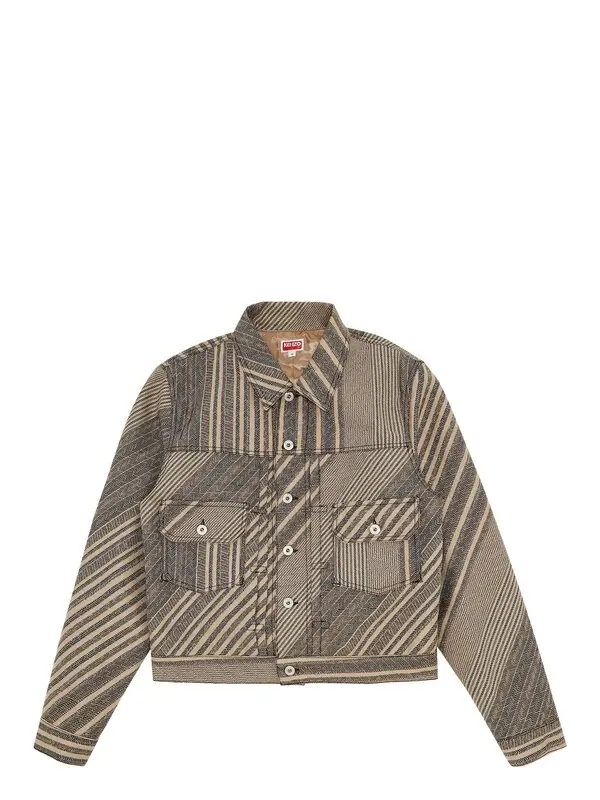 Kenzo Slim Pleated Trucker Jacket - Tan