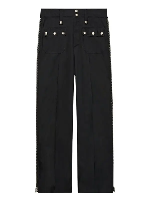 Gucci Straight Leg Pants With Zip Detail - Black