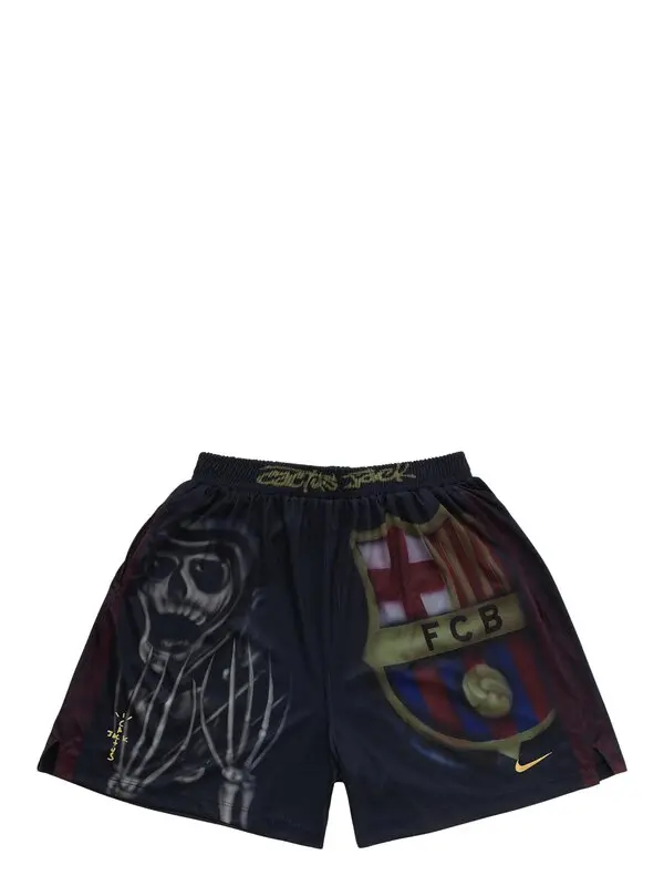 Nike Fc Barcelona X Cactus Jack Skeleton Home Shorts - Black