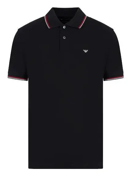 Emporio Armani Cotton Polo Shirt - Black