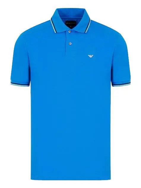 Emporio Armani Cotton Polo Shirt - Blue