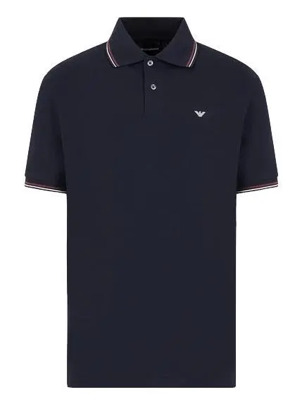 Emporio Armani Cotton Polo Shirt - Navy