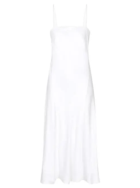 Giorgio Armani Double-sided Silk Satin Midi Dress - White
