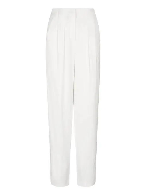 Giorgio Armani Double-sided Silk-satin Pleated Trousers - White