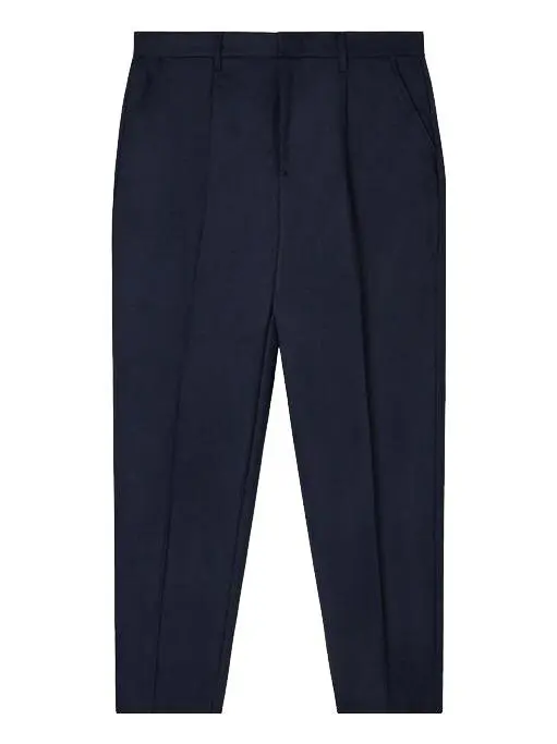 Emporio Armani Virgin Wool Stretch-twill Trousers - Navy