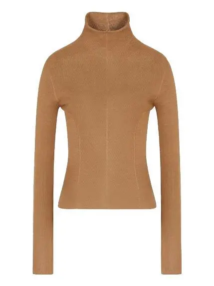 Giorgio Armani Mock-neck Silk Jumper - Brown