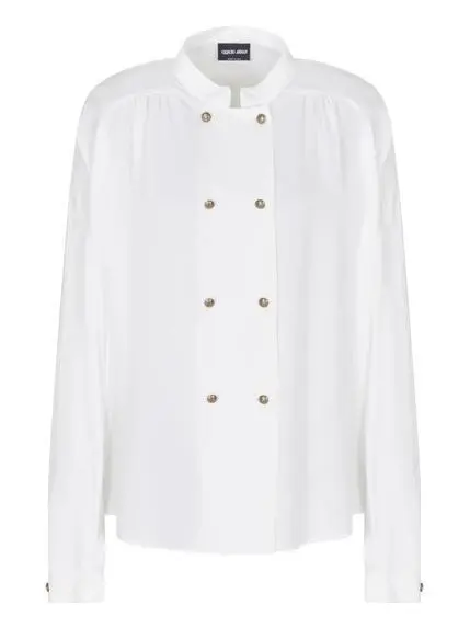 Giorgio Armani Triple Silk Georgette Shirt - White