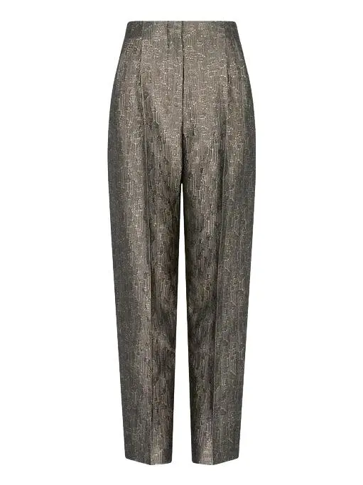 Giorgio Armani Jacquard Silk And Wool Trousers - Black