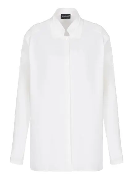 Giorgio Armani Triple Silk Georgette Shirt - White