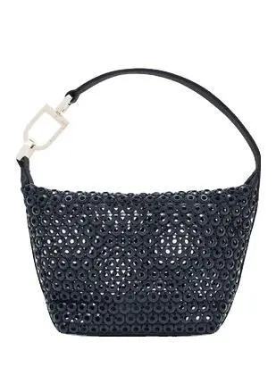 Giorgio Armani Laser-cut Rhinestone Mini Handbag - Black