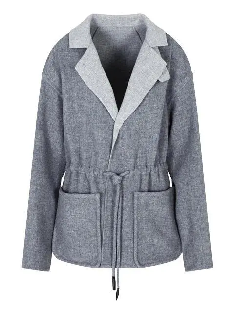 Giorgio Armani Single-breasted Wool And Cashmere Double Cloth Jacket - Black / White / Pink / Gray