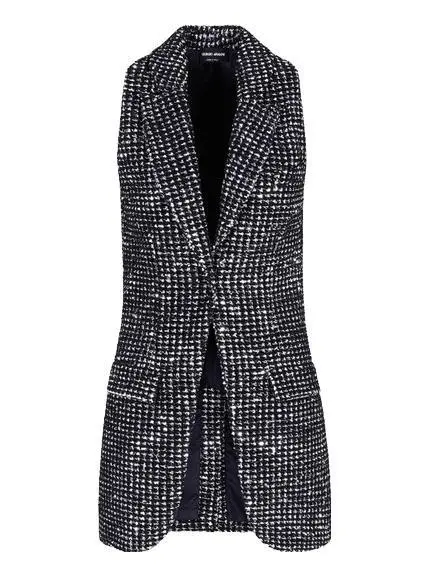 Giorgio Armani Long Jersey Waistcoat With Flocked Print And Sequins - Blue / White