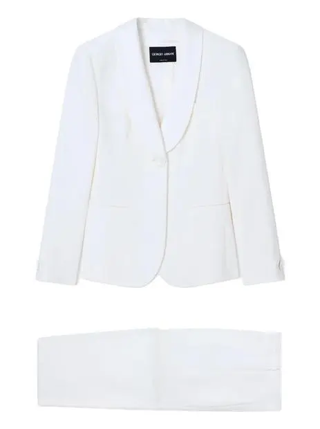 Giorgio Armani Pure Silk Crêpe Tuxedo - White