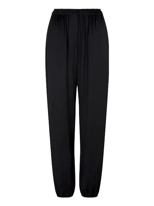 Giorgio Armani Straight-cut Silk Trousers With Crystal Piping - Red