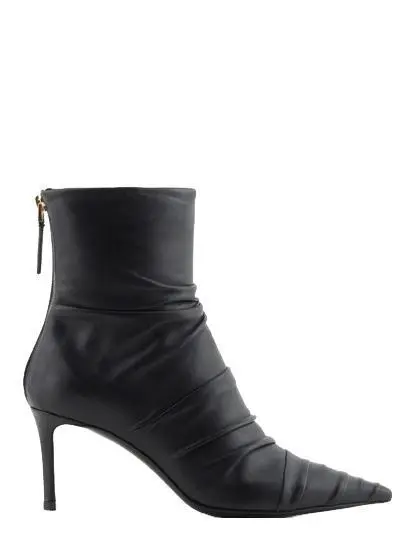 Giorgio Armani Nappa Leather Ankle Boots - Black