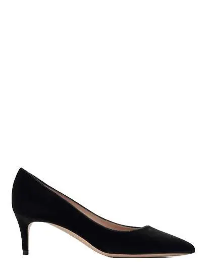 Giorgio Armani Velvet Kitten Heel Pumps - Black