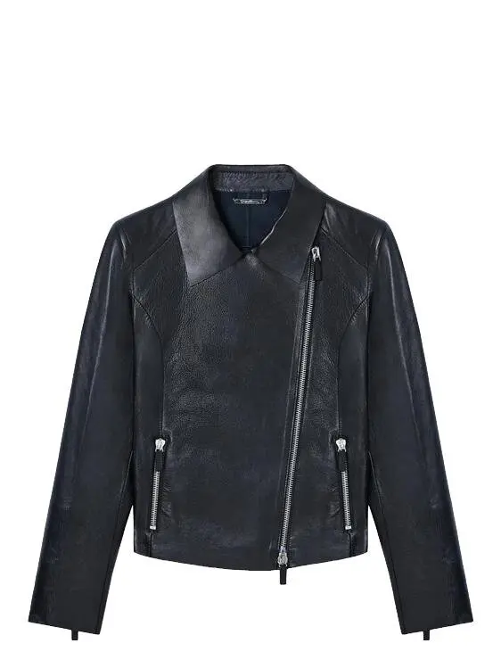 Giorgio Armani Nappa Biker Jacket - Black