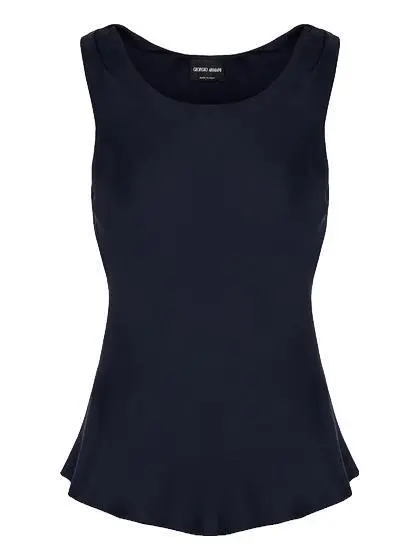 Giorgio Armani Pure Silk Tank Top - Blue / Navy