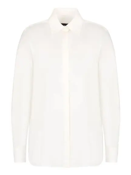 Giorgio Armani Pure Silk Charmeuse Shirt - White