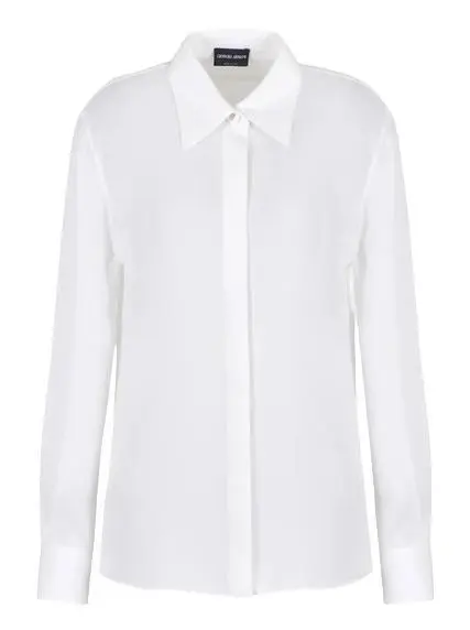 Giorgio Armani Classic Organic Silk Shirt - White
